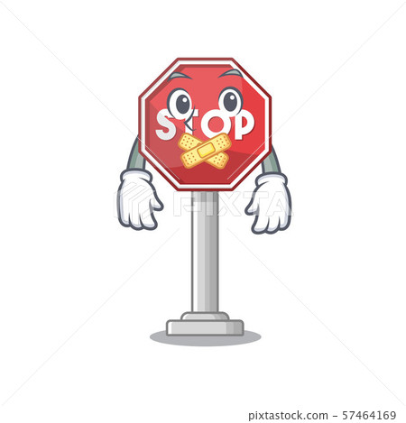 Silent sign stop isolated with the cartoon - Stock Illustration ...