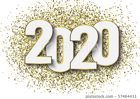2020 New Year background with gold glitter - Stock Illustration ...