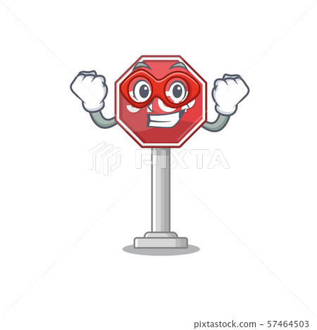 Super hero sign stop cartoon side street mascot - Stock Illustration ...