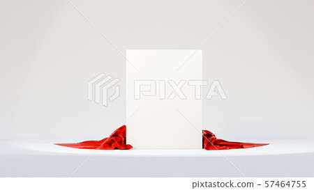 Box covered with red cloth. 3D rendering - Stock Illustration [57464755 ...
