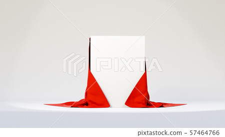 Box covered with red cloth. 3D rendering - Stock Illustration [57464766 ...