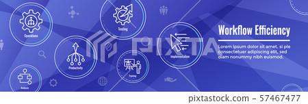 Workflow Efficiency Icon Set and Web Header Banner - Stock Illustration [57467477] - PIXTA