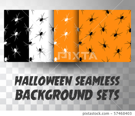 Set of seamless pattern spiders with different... - Stock Illustration ...