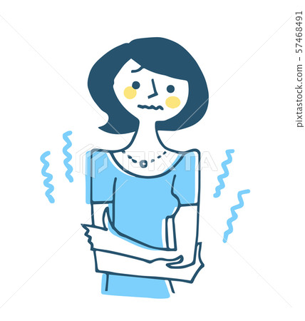 A woman trembling with cold - Stock Illustration [57468491] - PIXTA