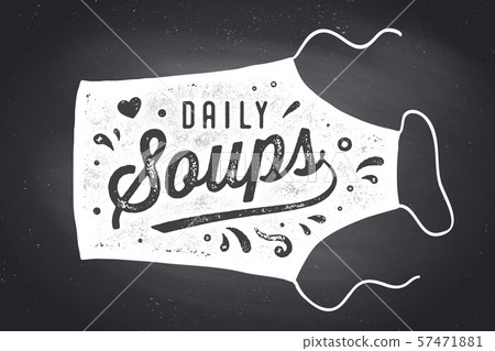 Daily Soups, Apron, Lettering. Wall decor,... - Stock Illustration ...