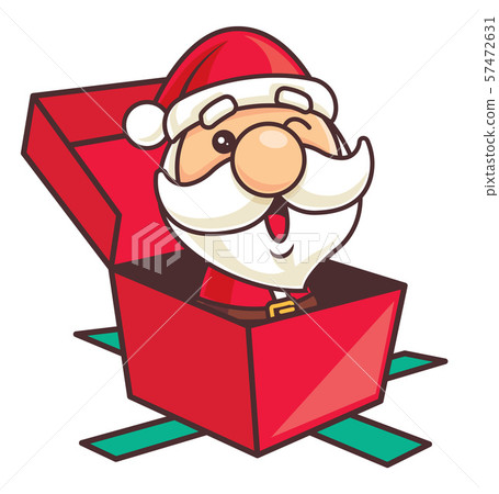 Cartoon cute Christmas Santa Claus popping out... - Stock Illustration ...
