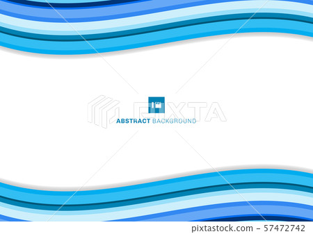 Template simple blue wave lines minimal curve - Stock Illustration ...