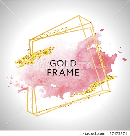 Gold frame paint Hand painted vector brush stroke. - Stock Illustration ...