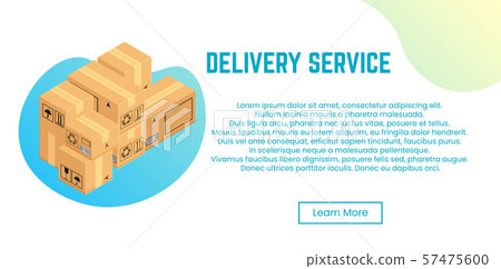 Delivery service concept. Stack of boxes for - Stock Illustration ...