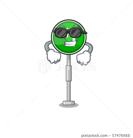 Super cool turn left cartoon on side mascot road - Stock Illustration ...
