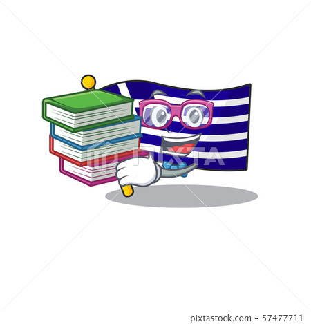 Student with book greece flag placed in cartoon... - Stock Illustration ...