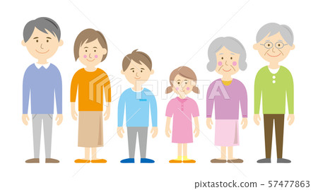 Three generations family image - Stock Illustration [57477863] - PIXTA