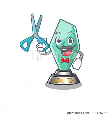 Barber acrylic trophy cartoon shaped on character - Stock Illustration ...