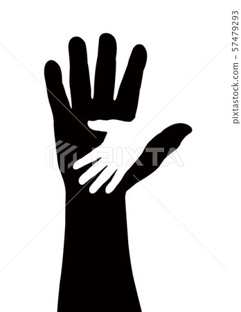 helping hands silhouette vector - Stock Illustration [57479293] - PIXTA