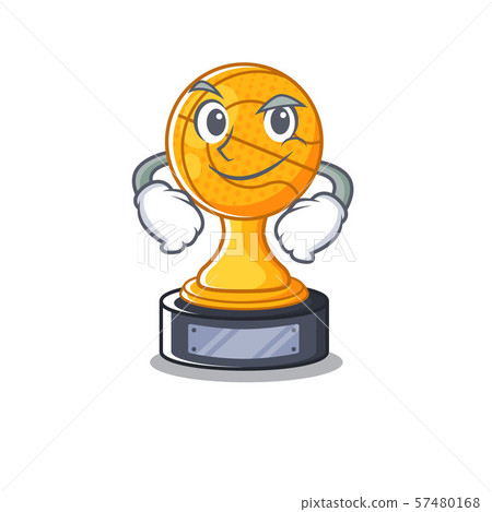 Smirking cartoon basketball trophy display in... - Stock Illustration ...
