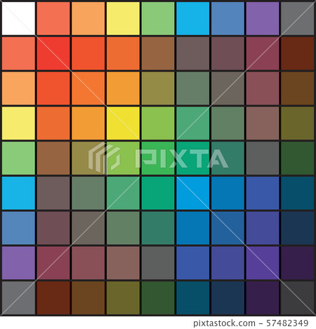 Polychrome Multicolor Spectral Rainbow Grid of 9x9 - Stock Illustration ...