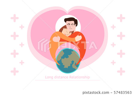 Lover - Long distance relationship drawing vector - Stock Illustration ...