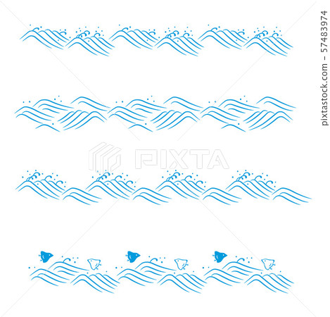 Wave pattern line set - Stock Illustration [57483974] - PIXTA
