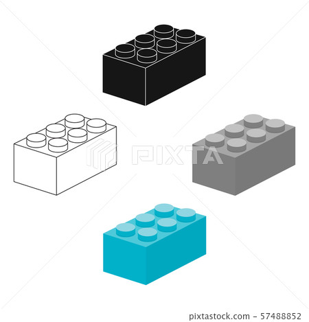 Building block cartoon,black icon. Illustration... - Stock Illustration ...