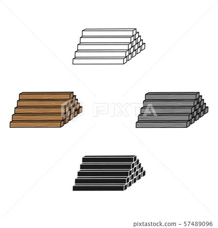 Stack of lumbers icon in cartoon,black style... - Stock Illustration ...
