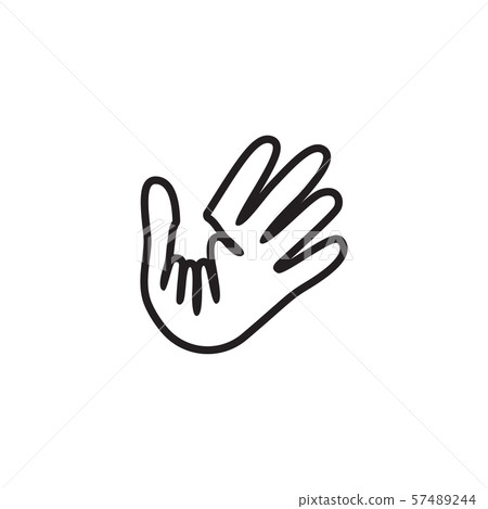 Palm hand graphic design template vector isolated - Stock Illustration ...