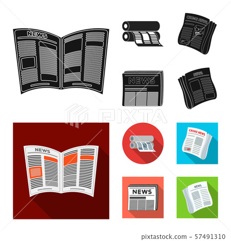Vector design of daily and folded symbol. Set... - Stock Illustration ...