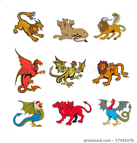 Mythical Creature Mascot Set - Stock Illustration [57492076] - PIXTA