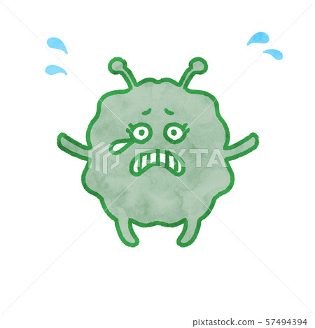 Troubled green mold character illustration - Stock Illustration ...