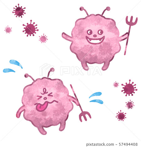 Red mold character illustration set - Stock Illustration [57494408] - PIXTA