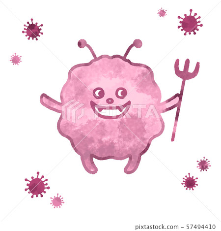 Red mold character illustration - Stock Illustration [57494410] - PIXTA