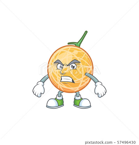 Scream fruit cantaloupe cartoon character for food - Stock Illustration ...