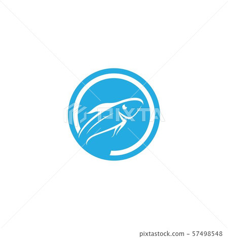 Fish jump Logo Template vector icon - Stock Illustration [57498548] - PIXTA