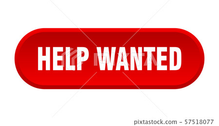 help wanted button. help wanted rounded red sign. - Stock Illustration ...