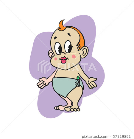 baby standing cartoon - Stock Illustration [57519891] - PIXTA
