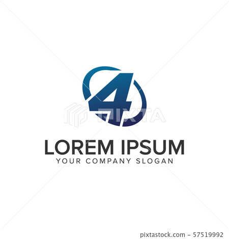 Creative modern Number 4 Logo design concept - Stock Illustration ...