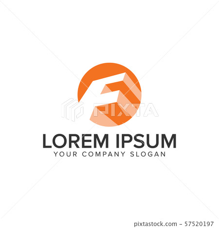letter F circle shadow logo. negative space design - Stock Illustration ...