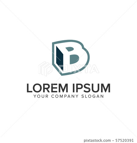 Letter B Box logo design concept template. fully - Stock Illustration ...