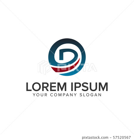 Letter D circle logo design concept template. - Stock Illustration ...