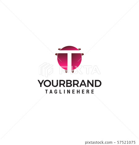 letter T in circle shape logo design concept - Stock Illustration ...