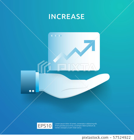 business chart on hand. income salary rate - Stock Illustration ...