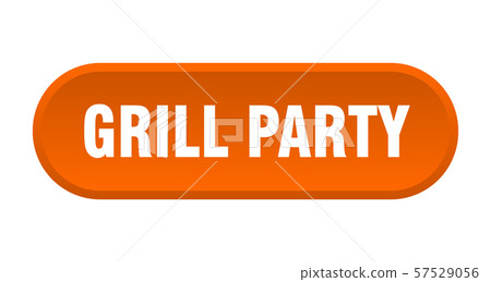 grill party button. grill party rounded orange - Stock Illustration ...
