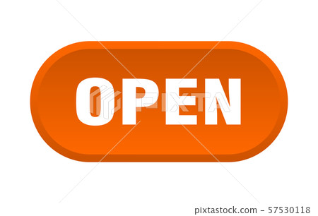 open button. open rounded orange sign. open - Stock Illustration ...