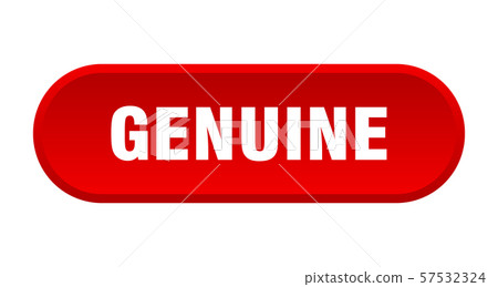 genuine button. genuine rounded red sign. genuine - Stock Illustration ...