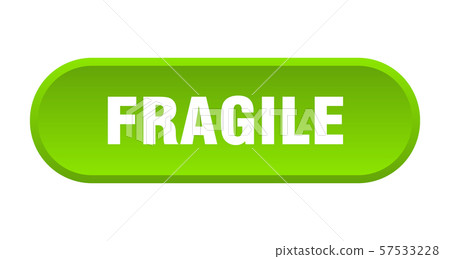 fragile button. fragile rounded green sign. - Stock Illustration [57533228] - PIXTA