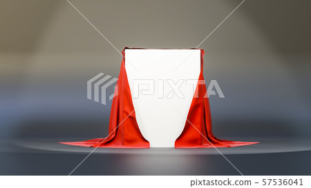 Box covered with red cloth. 3D rendering - Stock Illustration [57536041 ...