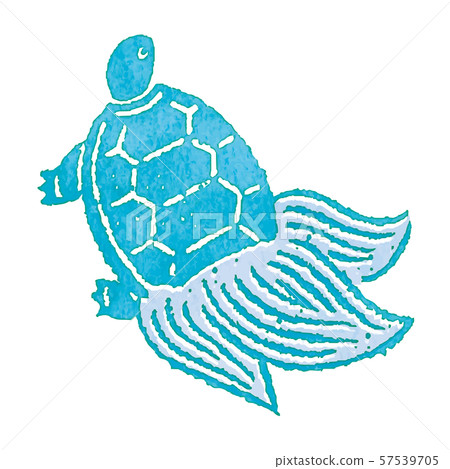 Turtle stamp Hanko light blue vector - Stock Illustration [57539705 ...