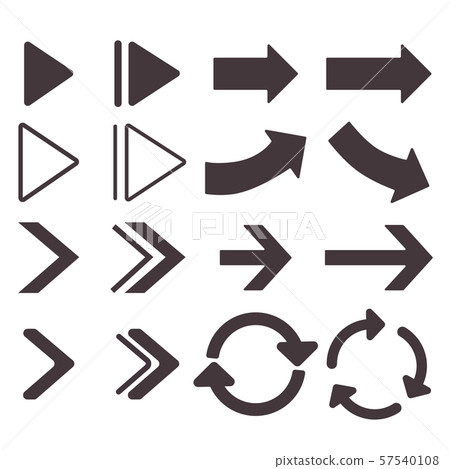 Black arrow set - Stock Illustration [57540108] - PIXTA