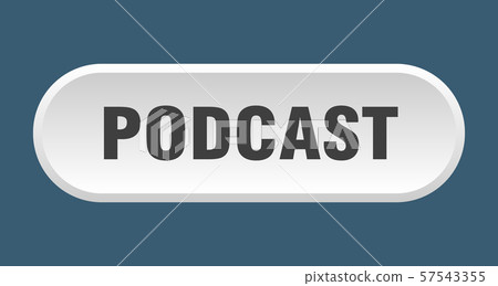 podcast button. podcast rounded white sign. - Stock Illustration ...