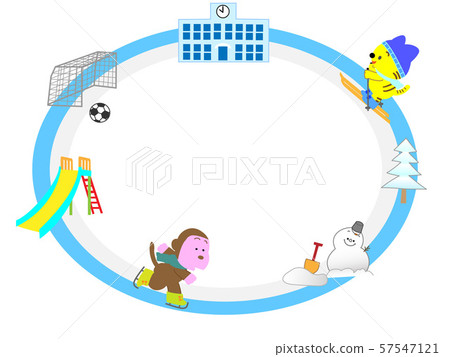 Winter school title frame - Stock Illustration [57547121] - PIXTA
