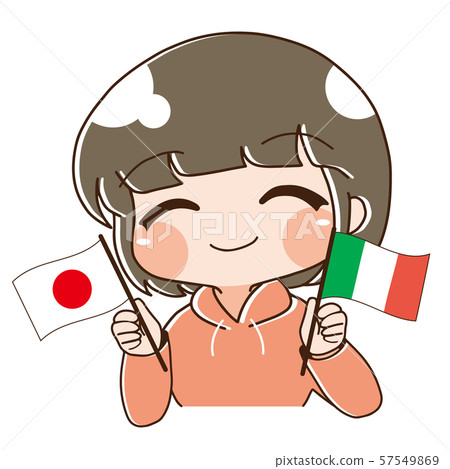 People who support Japan and Italy - Stock Illustration [57549869] - PIXTA